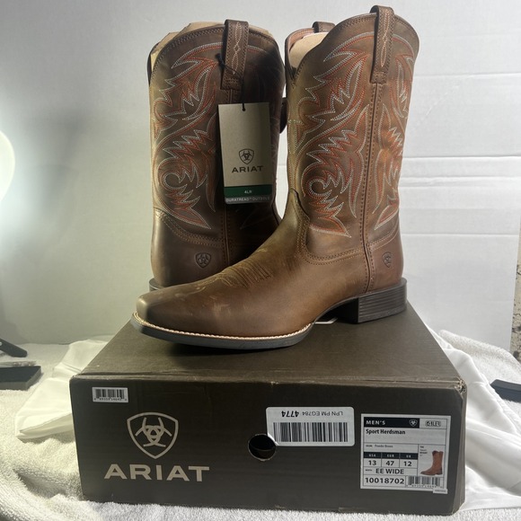 Ariat | Shoes | New Ariat Sport Herdsman Mens Western Cowboy Boots Size ...